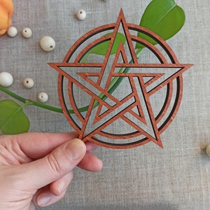 Pentacle Witchy Decor, Wood Pentagram Goth Decor, Star Pentacle Gothic ...