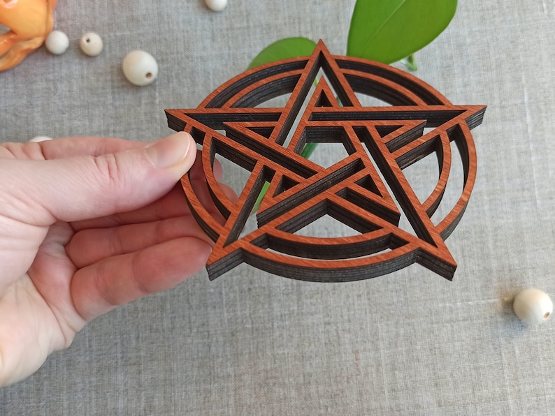 Pentacle Witchy Decor, Wood Pentagram Goth Decor, Star Pentacle Gothic ...