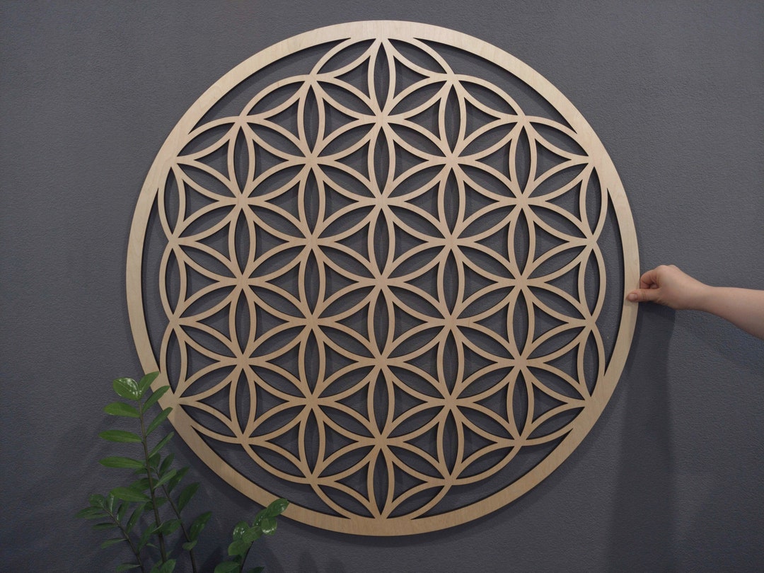 Flower of Life Wood Wall Decor 30 Inches, Sacred Geometry Wall Art ...