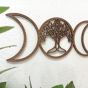 Triple Moon Wall Art Triple Goddess Wall Hanging Moon Phases - Etsy
