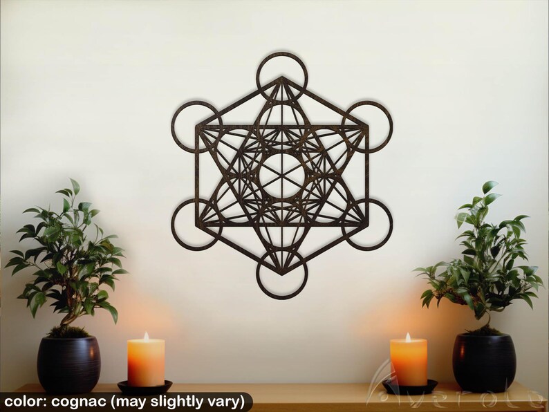 Metatrons Cube Wall Decor, XL Sacred Geometry Wall Art, Large Yoga ...