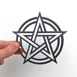 Pentacle Witchy Altar, Wood Pentagram Goth Decor, Pentacle Gothic Home ...