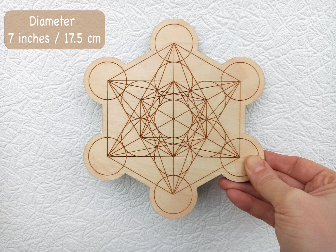 Metatrons Cube Crystal Grid Board Metatron Cube Wooden - Etsy