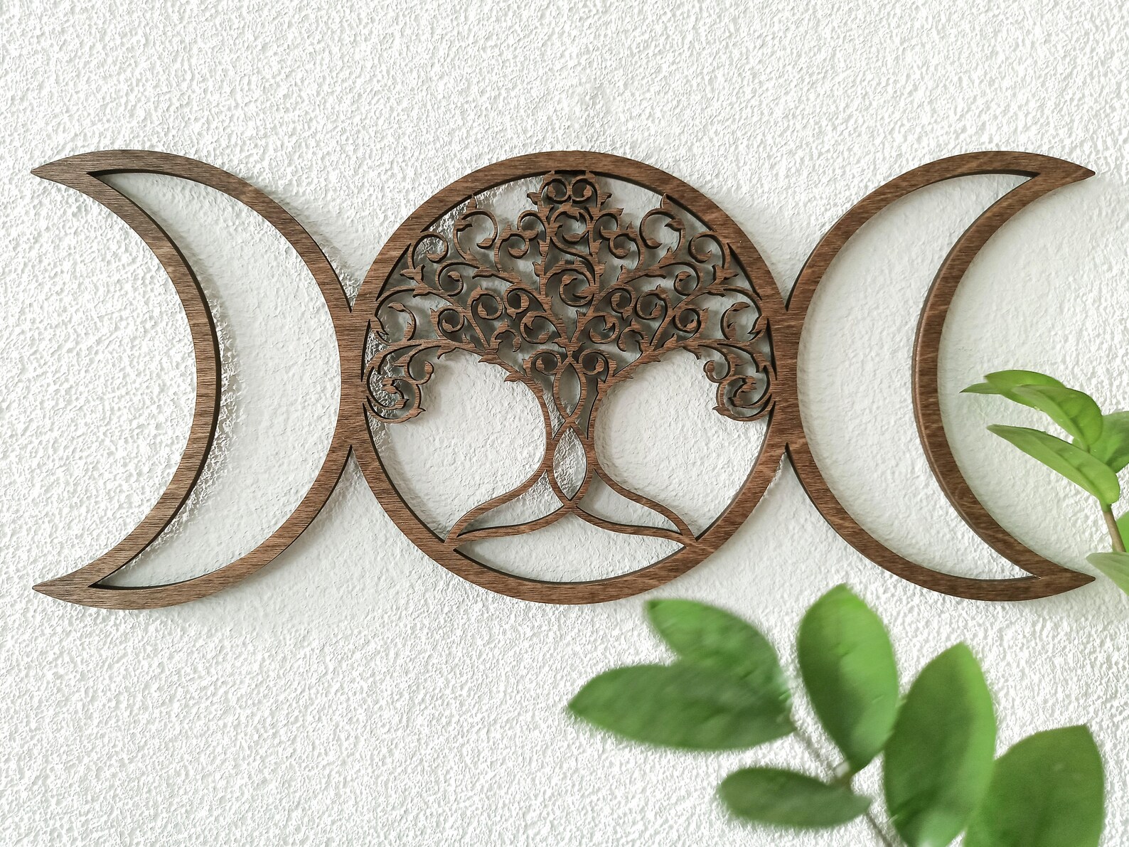Triple Moon Wall Art Triple Goddess Wall Hanging Moon Phases - Etsy