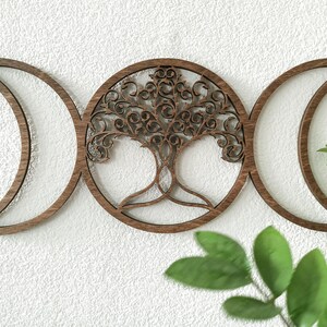 Triple Moon Wall Art Triple Goddess Wall Hanging Moon Phases - Etsy