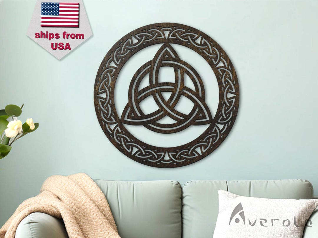 Celtic Knot Wood Wall Art 18 Inches, Celtic Wall Art, Trinity Knot Wood ...