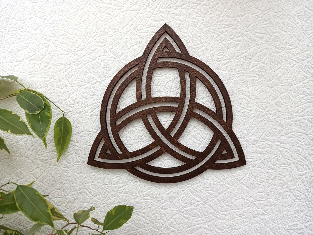 Celtic Knot Wall Decor, Trinity Wood Wall Hanging, Triquetra Wall Art ...