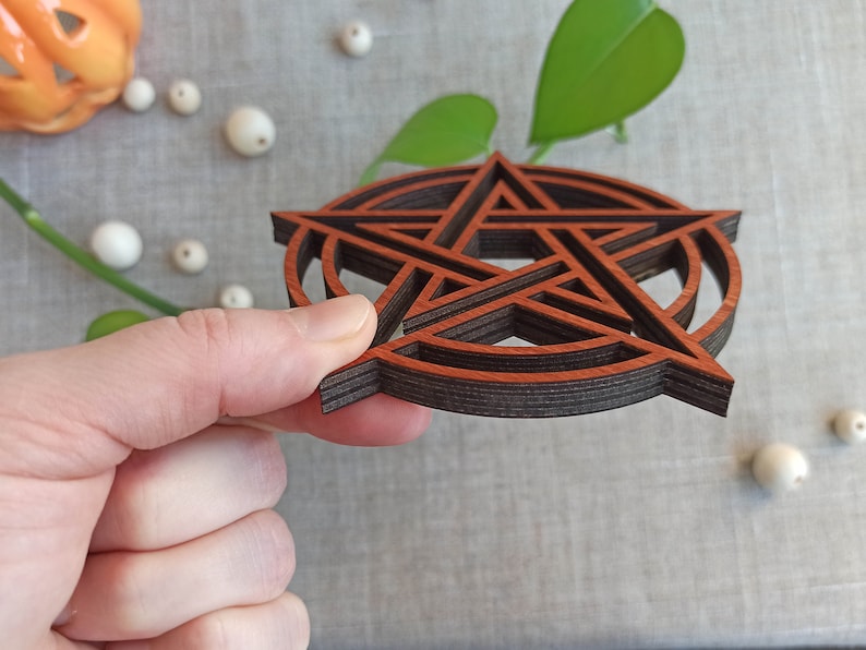 Pentacle Witchy Decor Wood Pentagram Goth Decor Star - Etsy