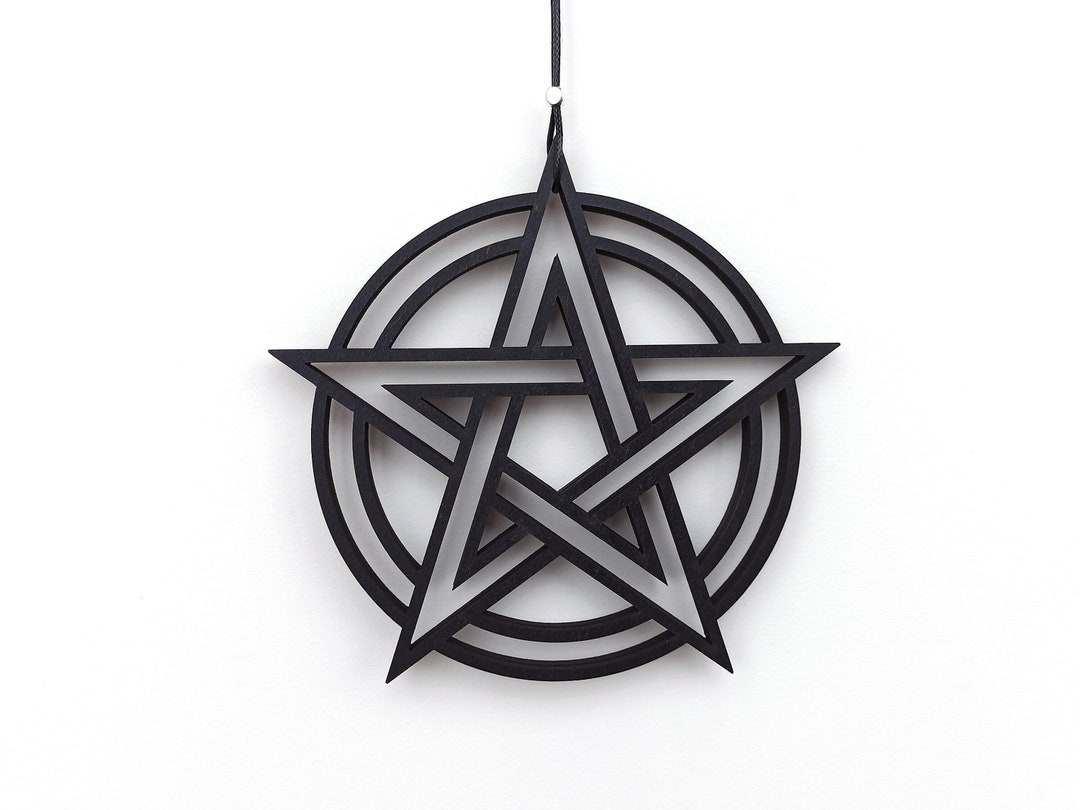 Pentacle Witchy Altar, Wood Pentagram Goth Decor, Pentacle Gothic Home ...