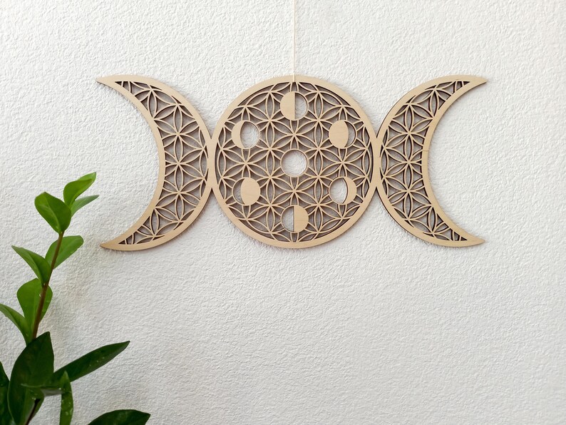 Moon Phases Wall Art Sacred Geometry Wall Hanging Flower of | Etsy