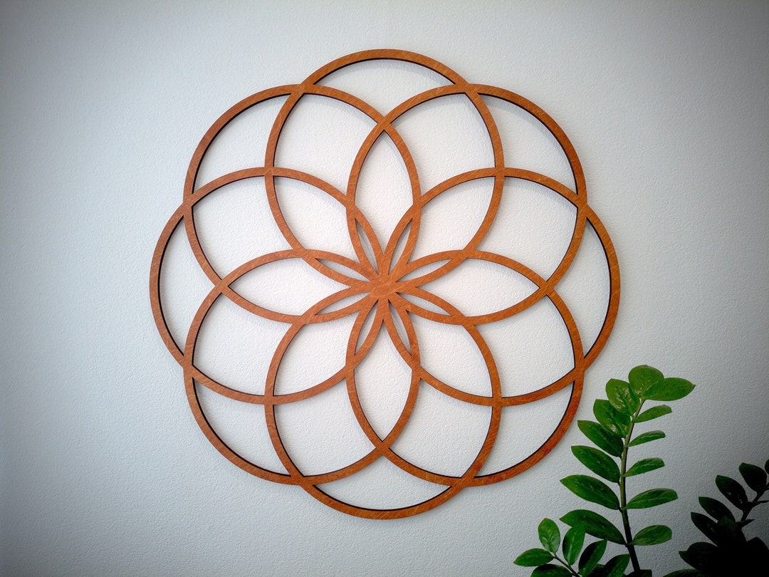 Lotus of Life Wall Decor, Sacred Geometry Home Decor, Mandala Wood Wall ...