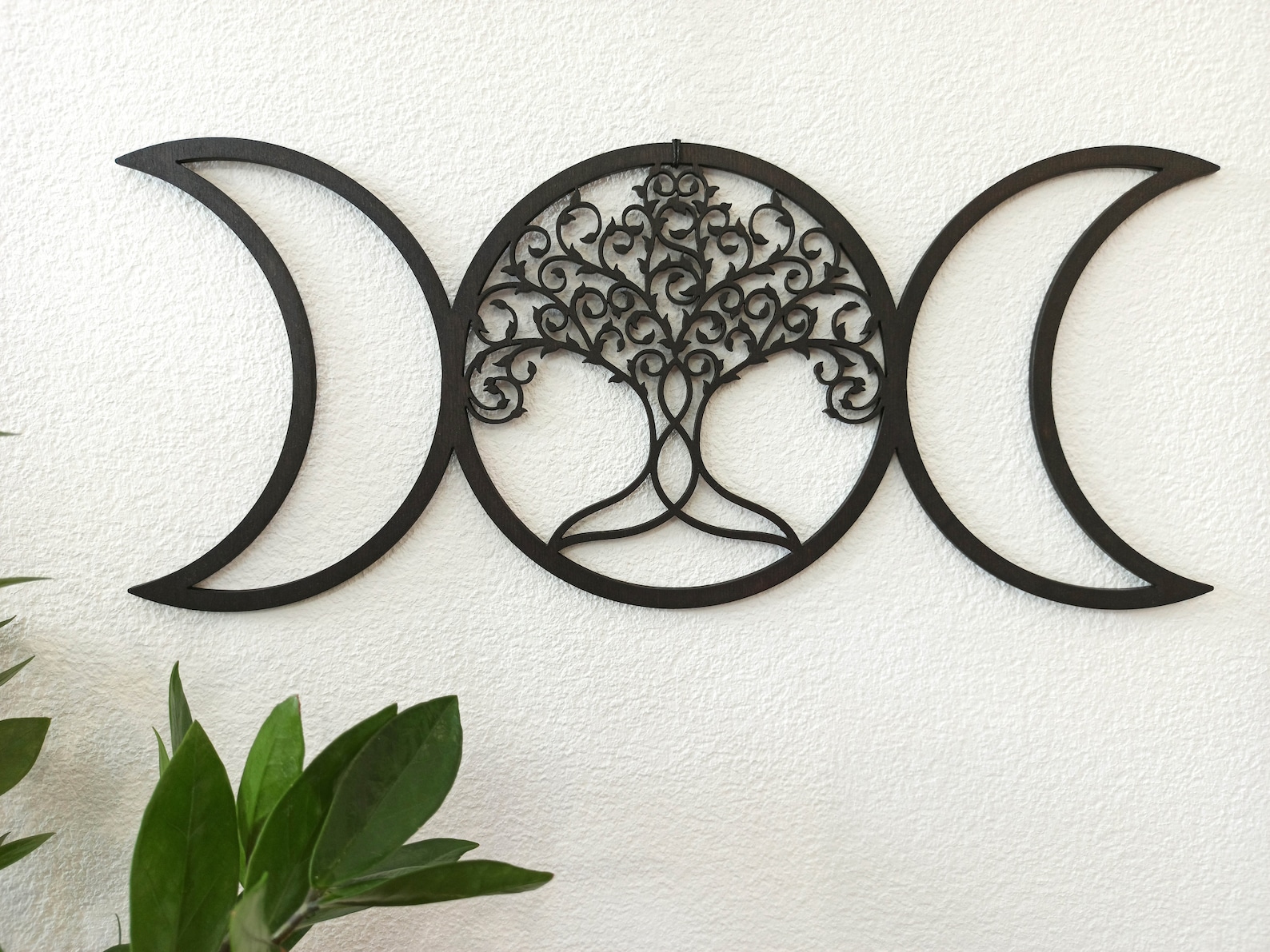 Triple Moon Wall Art Triple Goddess Wall Hanging Moon Phases - Etsy