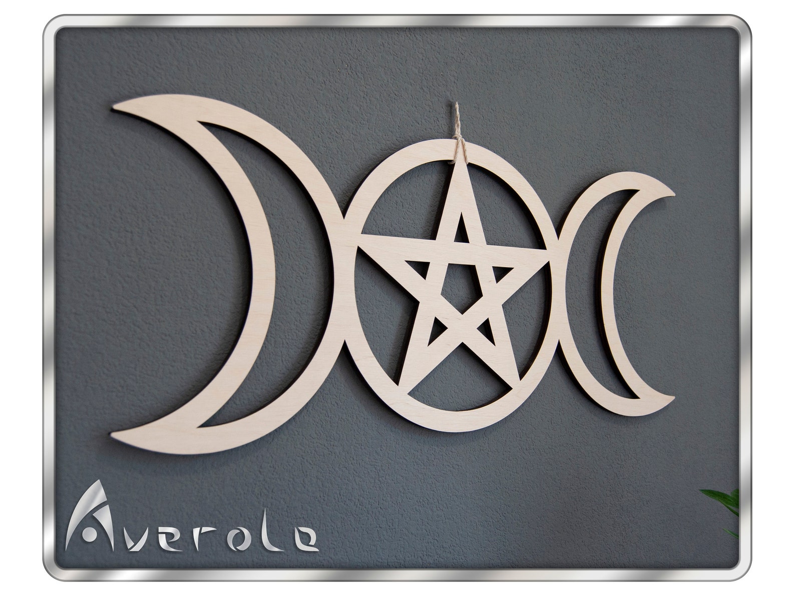 Triple Moon With Pentacle Wall Decor Triple Moon Wall - Etsy