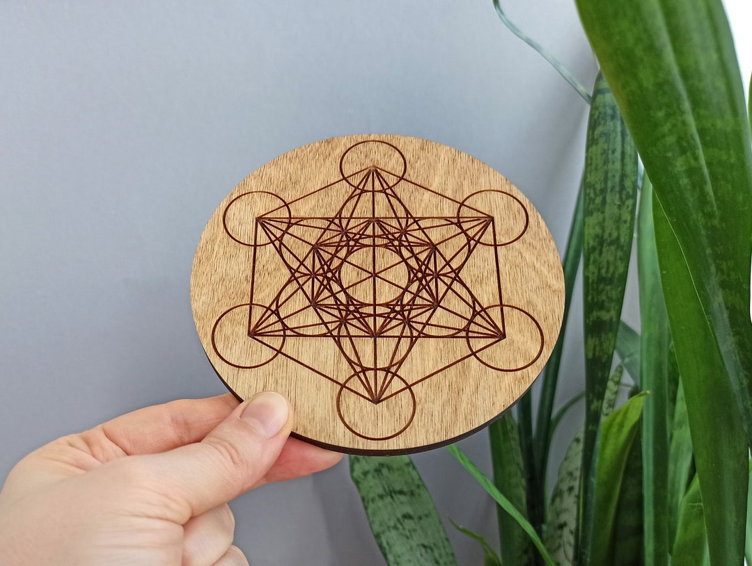 Metatron Cube Crystal Grid Board, Sacred Geometry Wood Wall Decor ...