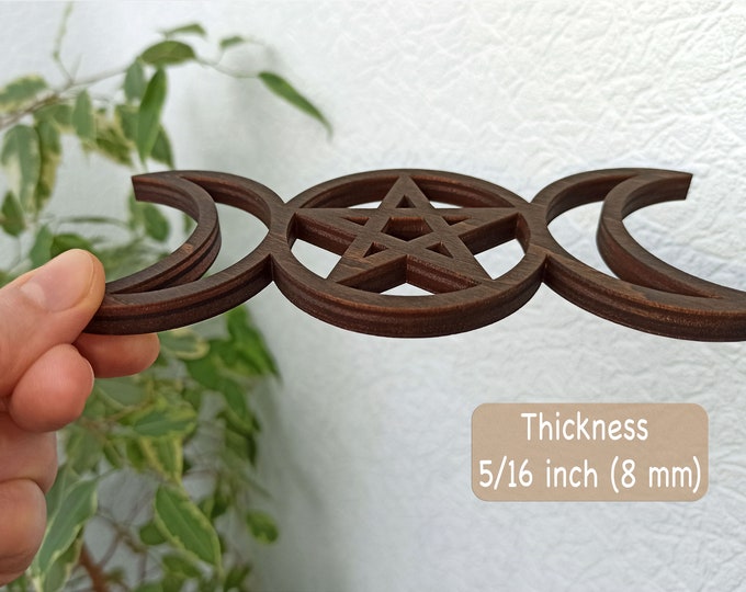 Triple Moon Pentagram-blank Wood Cutout-triple Moon Goddess-various ...
