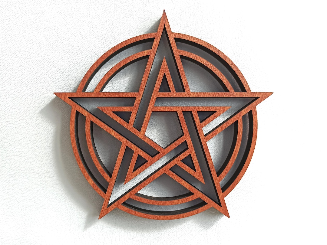 Pentacle Witchy Decor, Wood Pentagram Goth Decor, Star Pentacle Gothic ...