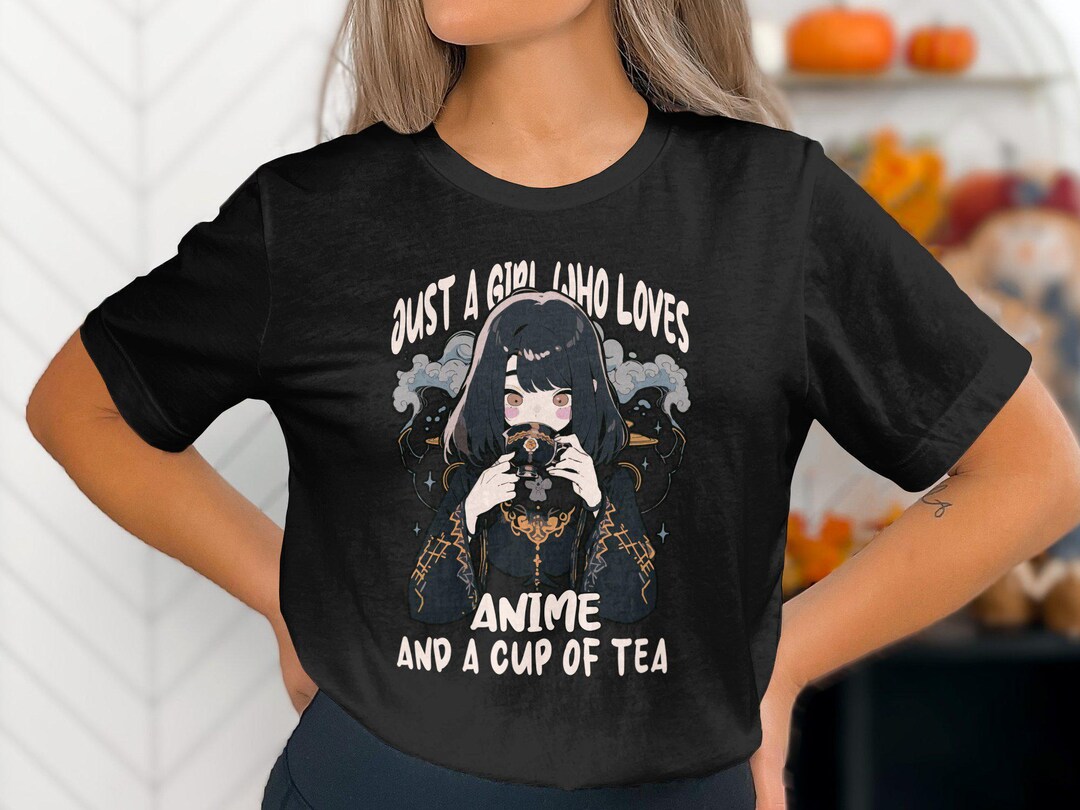 Anime Girl Tea Lover T Shirt, Cute Anime Tee for Women, Manga Graphic ...