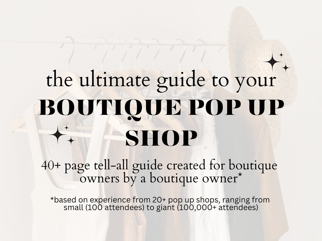 Boutique Pop-up Shop Guide, Small Business Tips (PDF Pattern) - Etsy