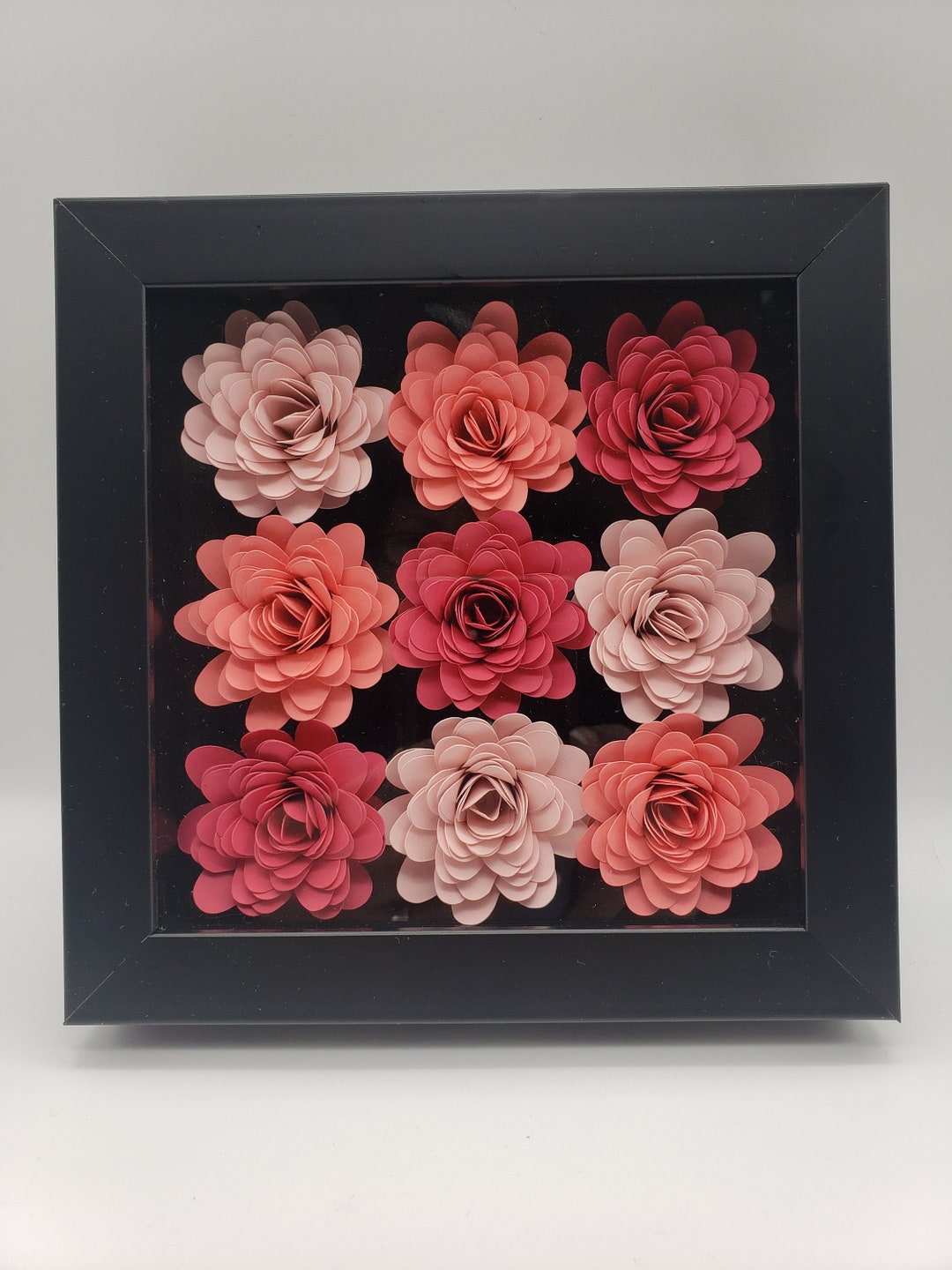 Shadow Box With Paper Flowers, With or Without Personalization - Etsy