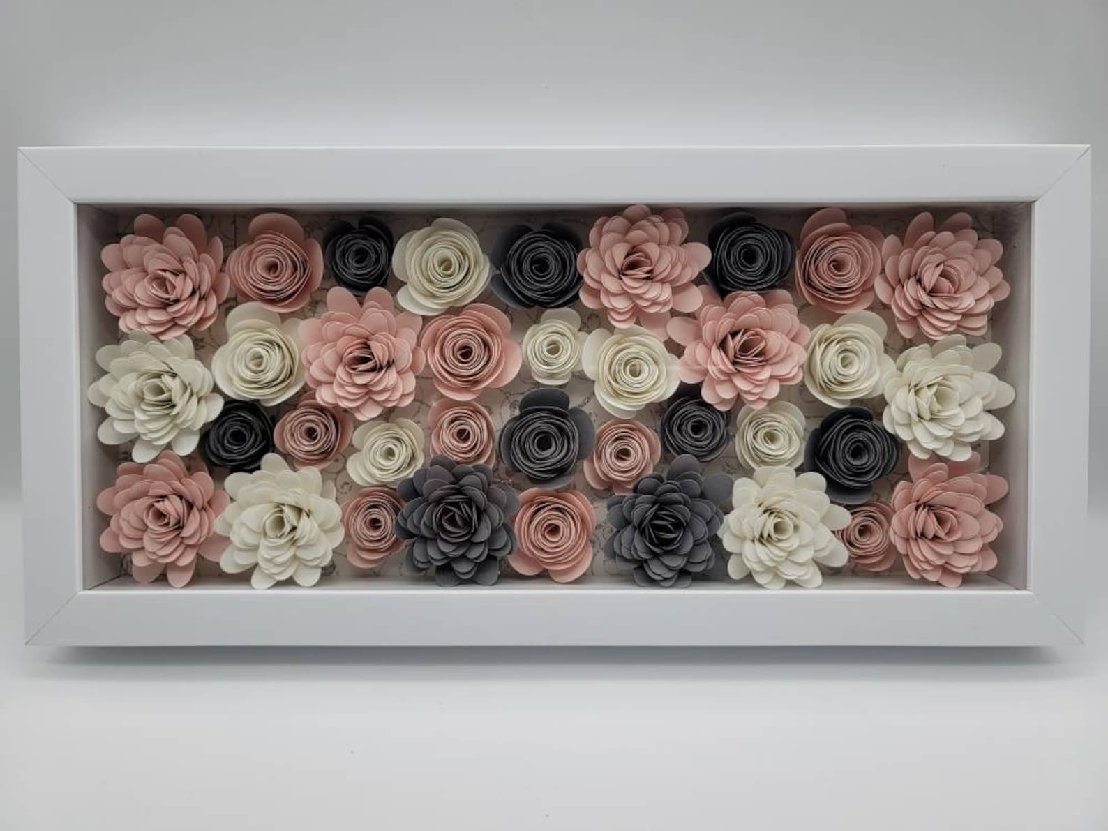 Personalized 6x14 Shadow Box With Paper Flowers - Etsy