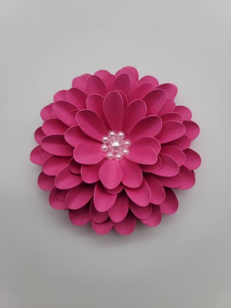 Set of 6 Paper Flowers With Pearl Center - Etsy