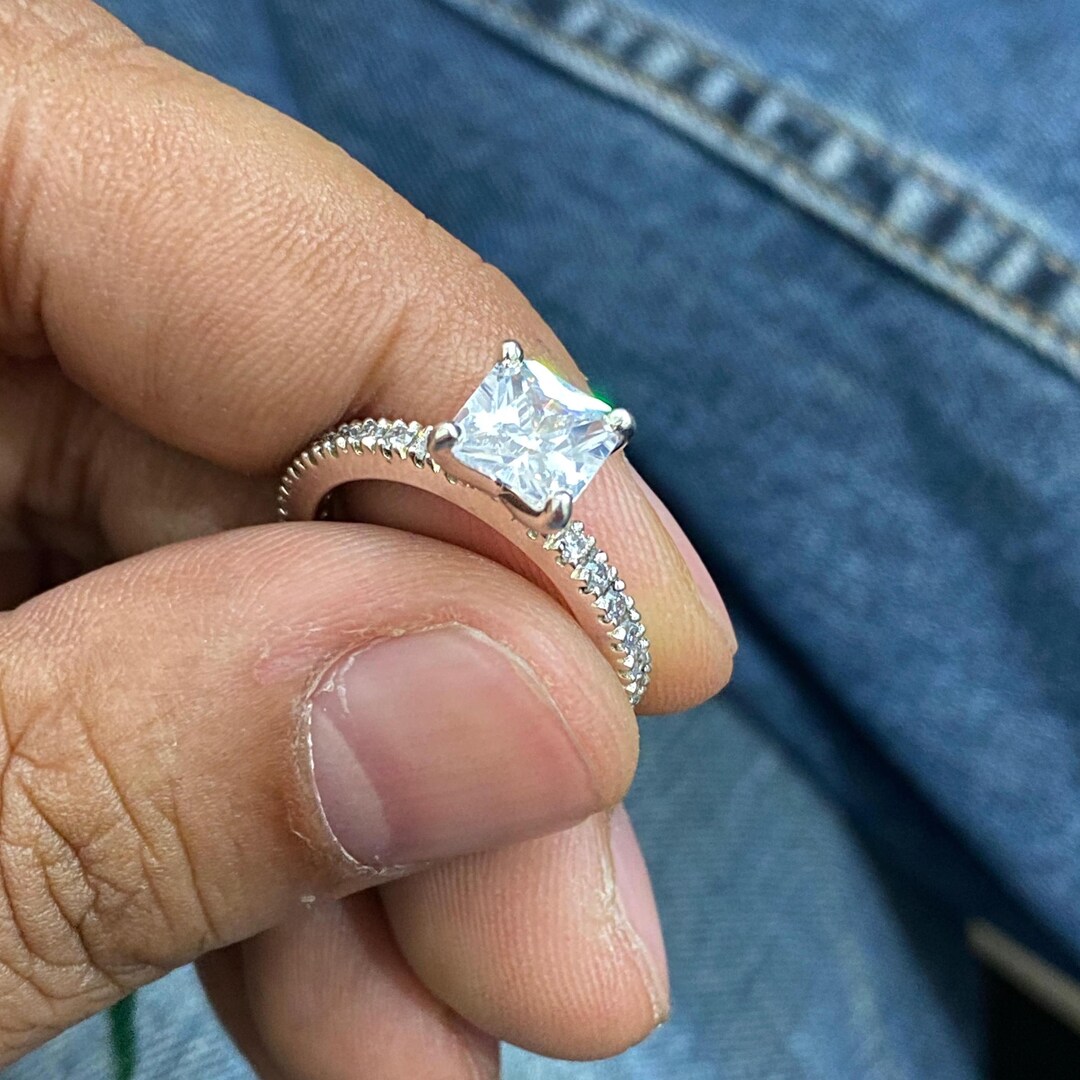 Princess Cut Engagement Ring. - Etsy