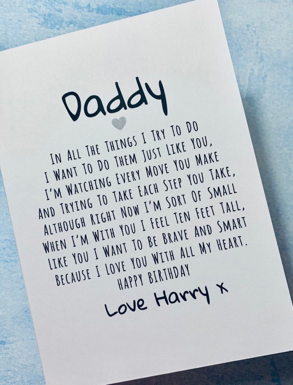 Daddy Birthday Card Dad Birthday Card From Daughter From - Etsy