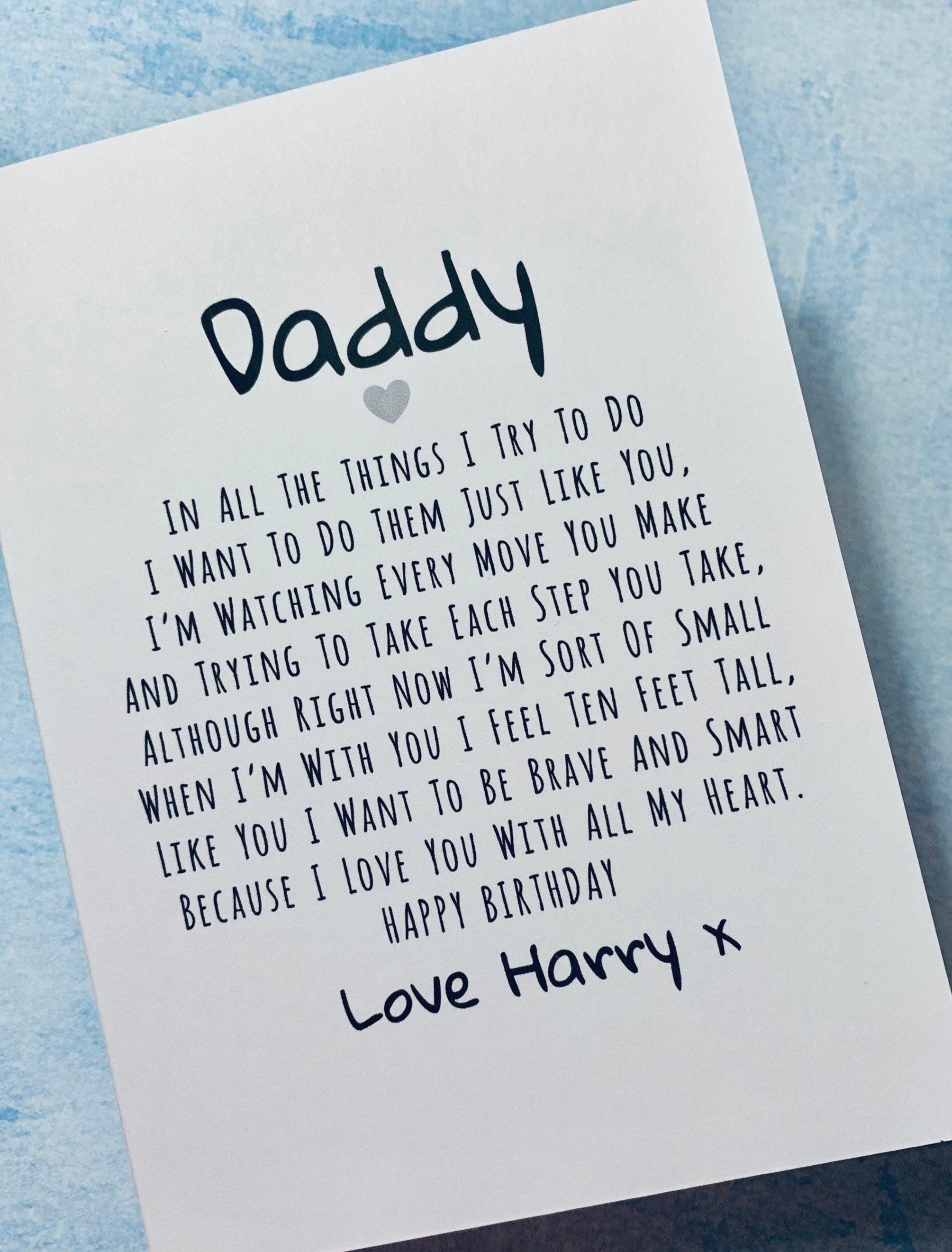 Daddy Birthday Card Dad Birthday Card From Daughter From Son - Etsy