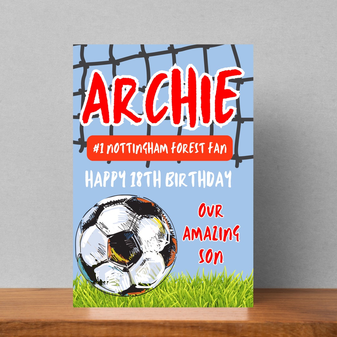 Nottingham Forest Birthday Card Football Birthday Card - Etsy