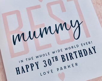 Mummy 30th Birthday Card - Etsy UK