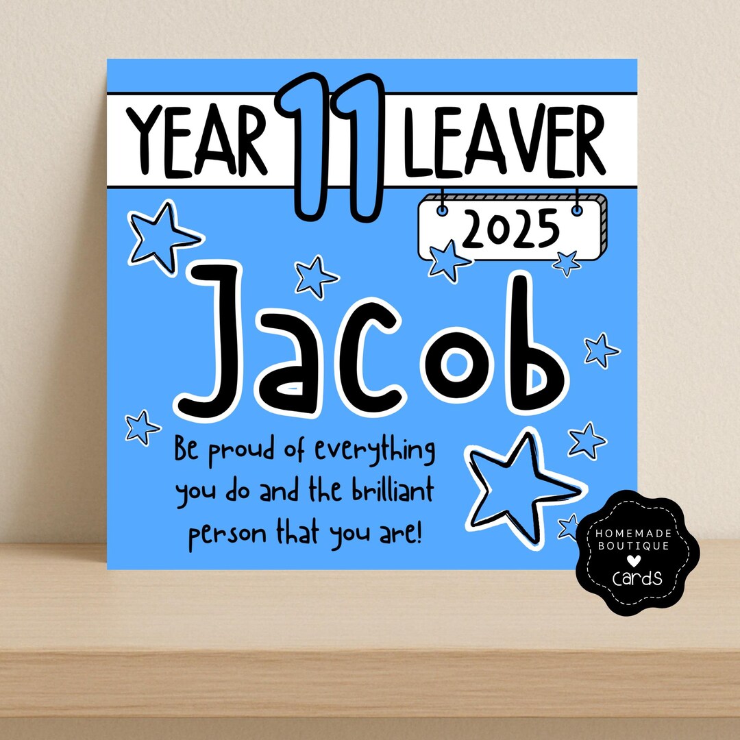 Year 11 Leavers Card 2025 | Personalised School Leaver Card | Boys ...