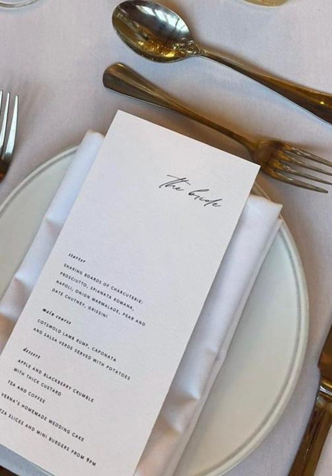 Bespoke Wedding Menu | Minimalist Wedding Menus | Modern Personalised ...