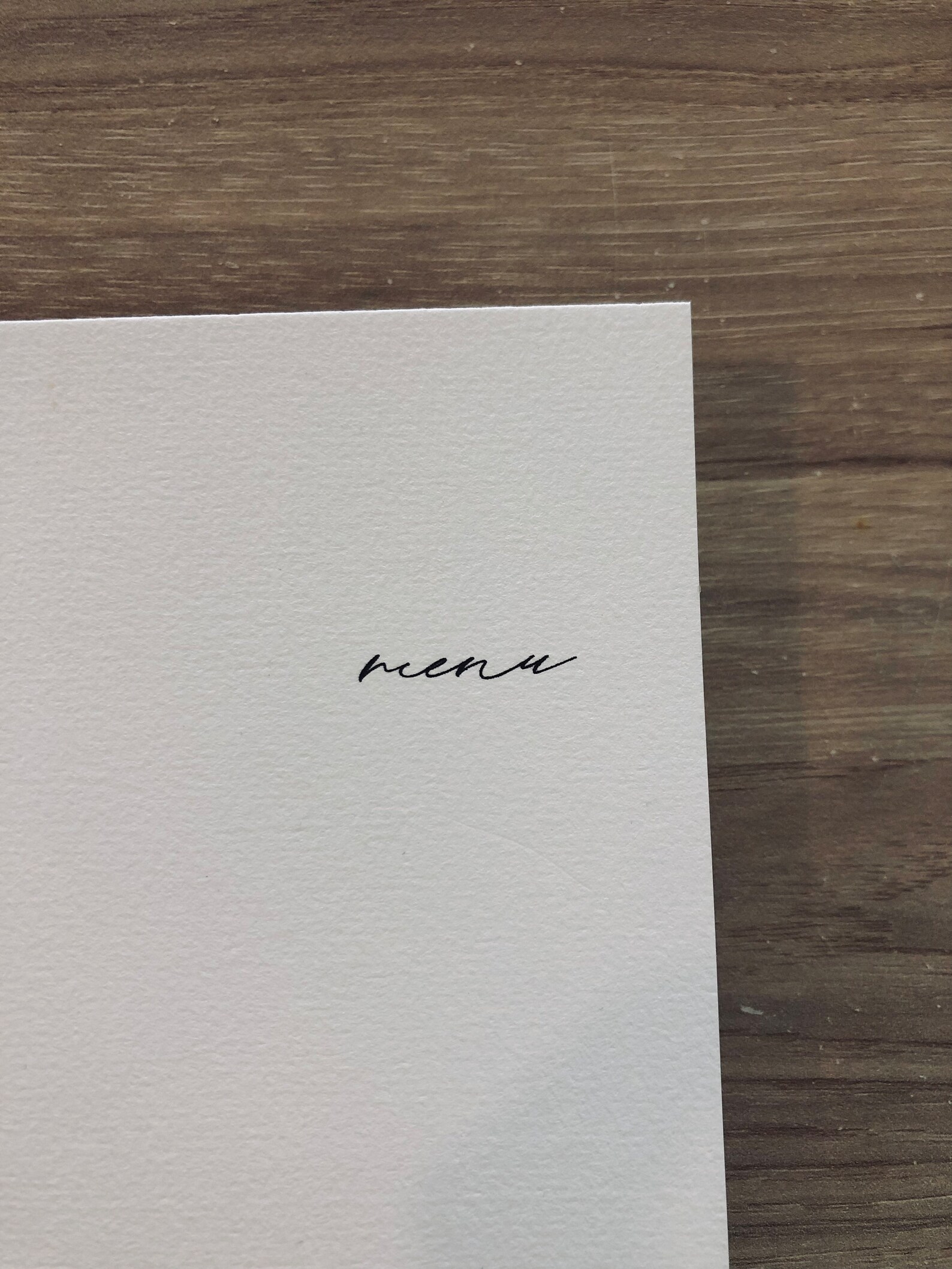 Bespoke Wedding Menu | Minimalist Wedding Menu | Rustic Wedding Menu ...