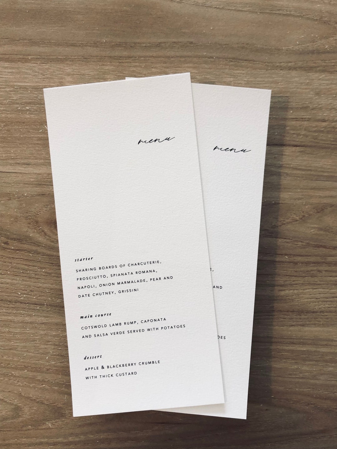 Bespoke Wedding Menu | Minimalist Wedding Menu | Rustic Wedding Menu ...