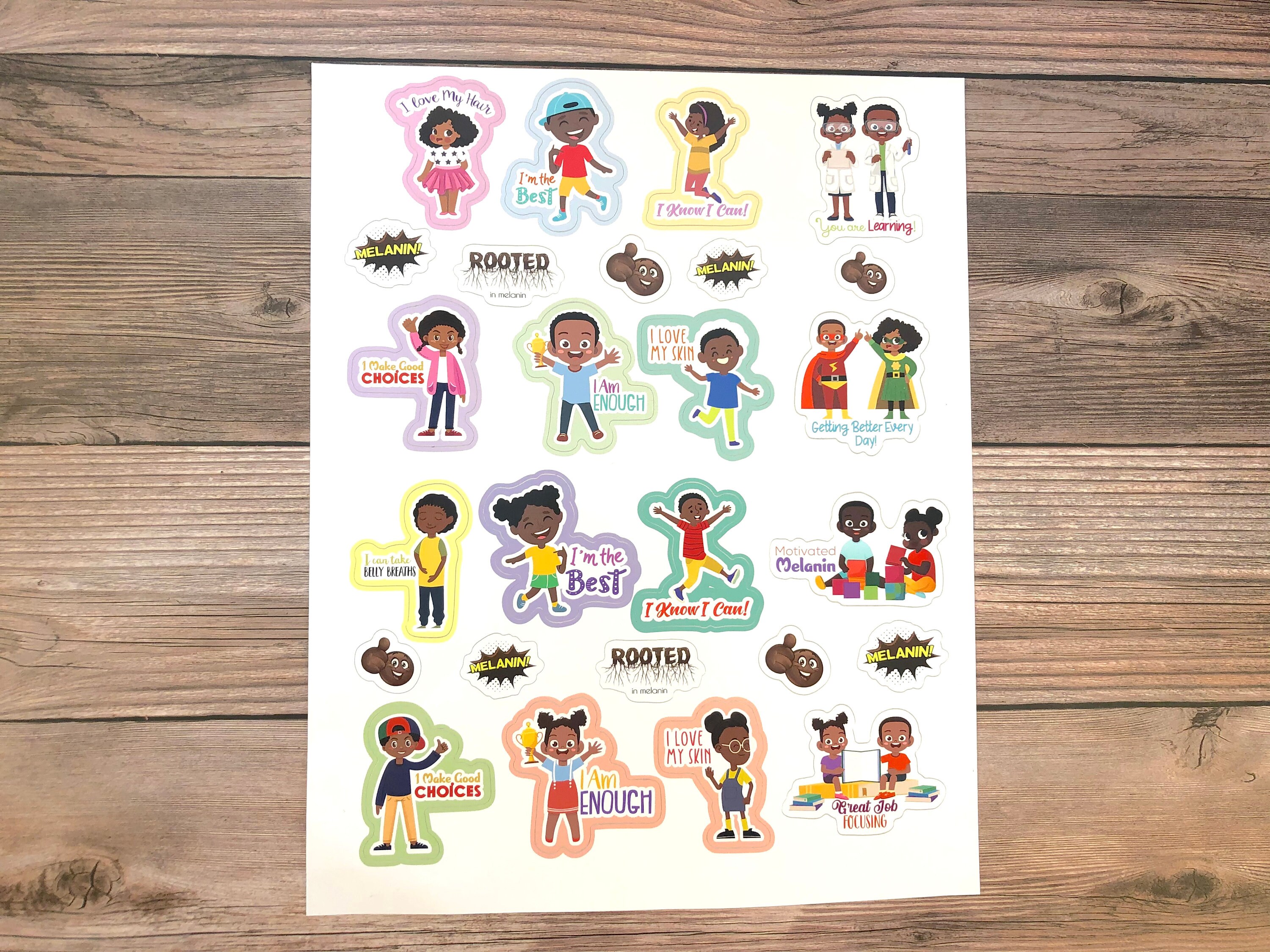 Affirmation Stickers African American Boy Stickers Girls | Etsy