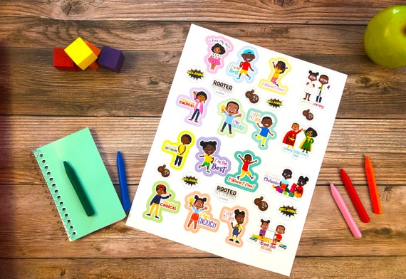Affirmation Stickers African American Boy Stickers Girls | Etsy