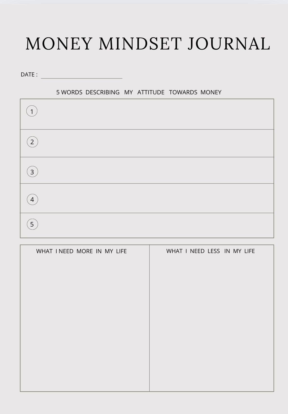 Money Mindset Journal - Etsy