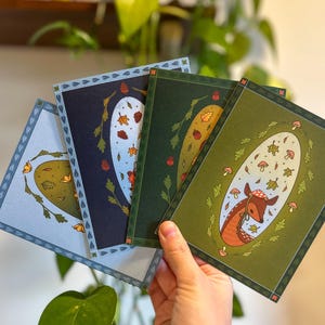 Forest Animal Greeting Card Set | A2 - Etsy