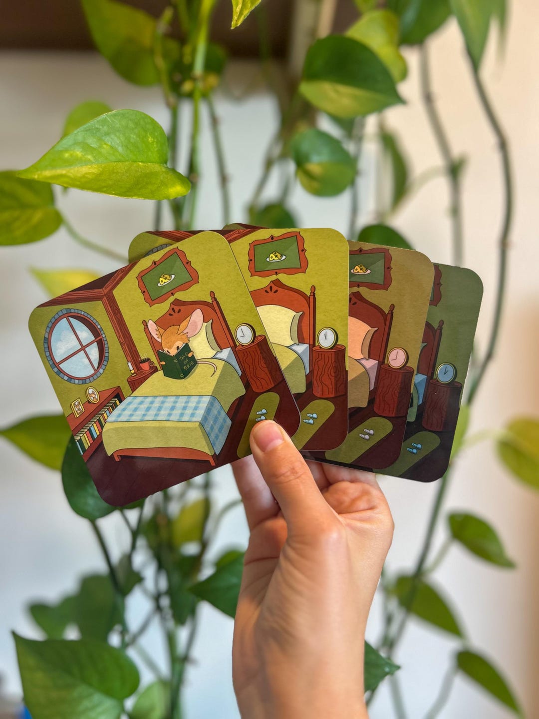 Cozy Mouse Reading Coasters - Etsy