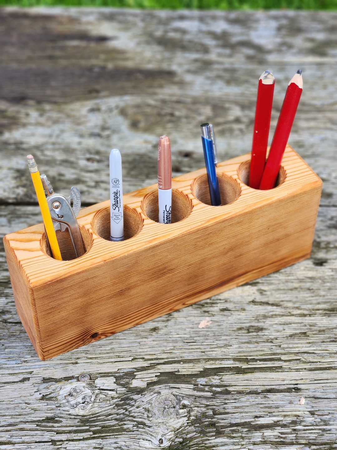 Reclaimed Barn Beam Desk Caddy - Etsy