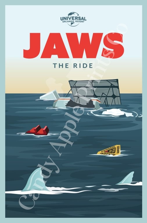 Jaws the Ride Print Classic Jaws Poster Print From Universal - Etsy UK