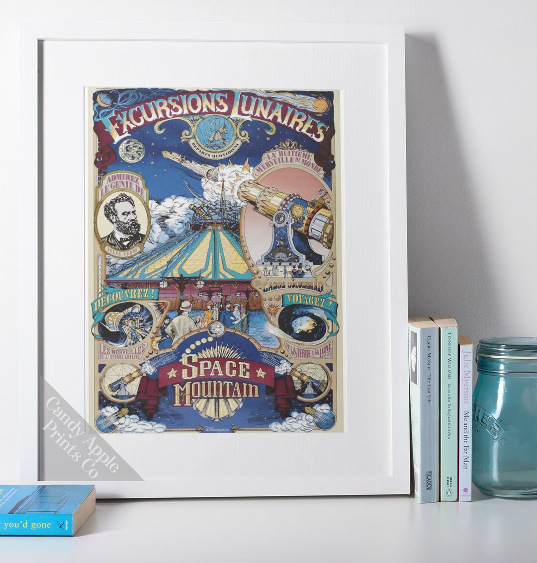 Excursion Lunaires Print - Space Mountain Paris Print. Paris Poster ...