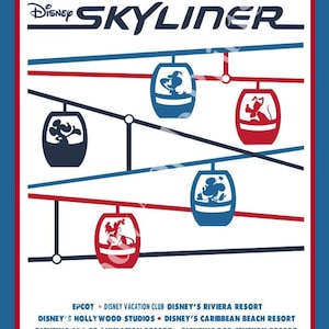 Disney Skyliner Print - Epcot, Disney World, Disney Wall Art, Vintage ...