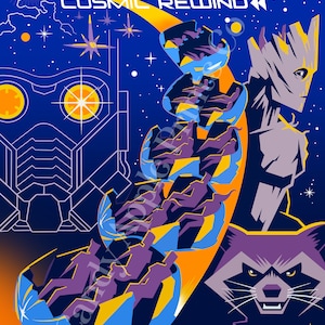Guardians of the Galaxy - Cosmic Rewind Poster - Epcot Poster, Epcot ...