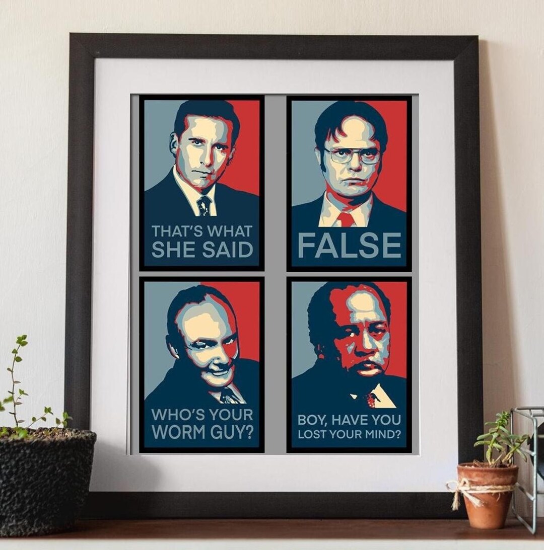 The Office Character Prints - Set of 4 - Michael, Dwight, Creed ...