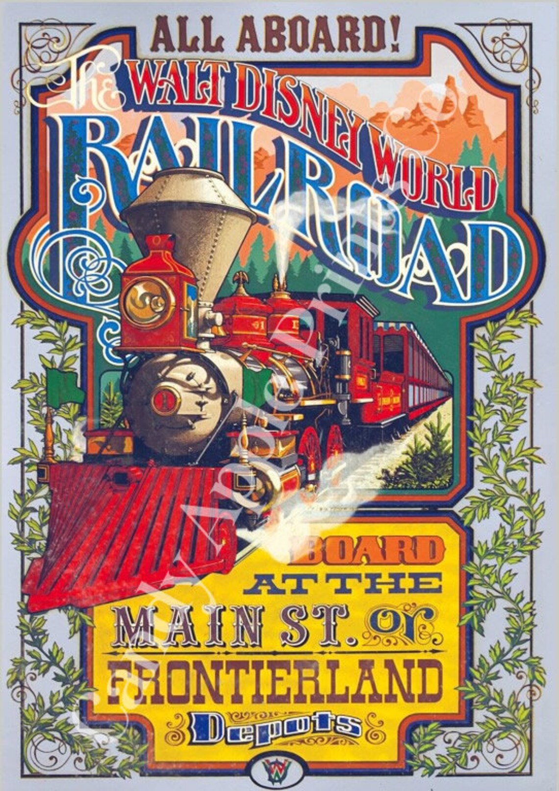 Walt Disney World Railroad Print Main Street Station - Etsy