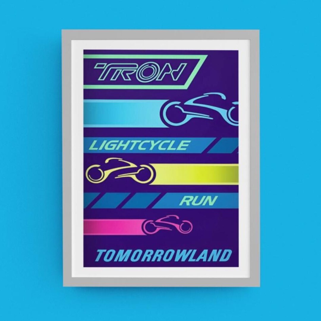 Lámina de Tron Lightcycle Run - Póster de Tomorrowland de Disneyworld ...