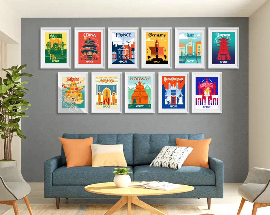 Epcot Experience Prints - Country Pavilions Full Set, Disney Prints ...