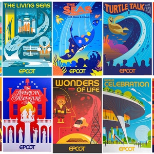 Epcot Experience Prints - Full Set of 40 Prints. Disney, Vintage Disney ...