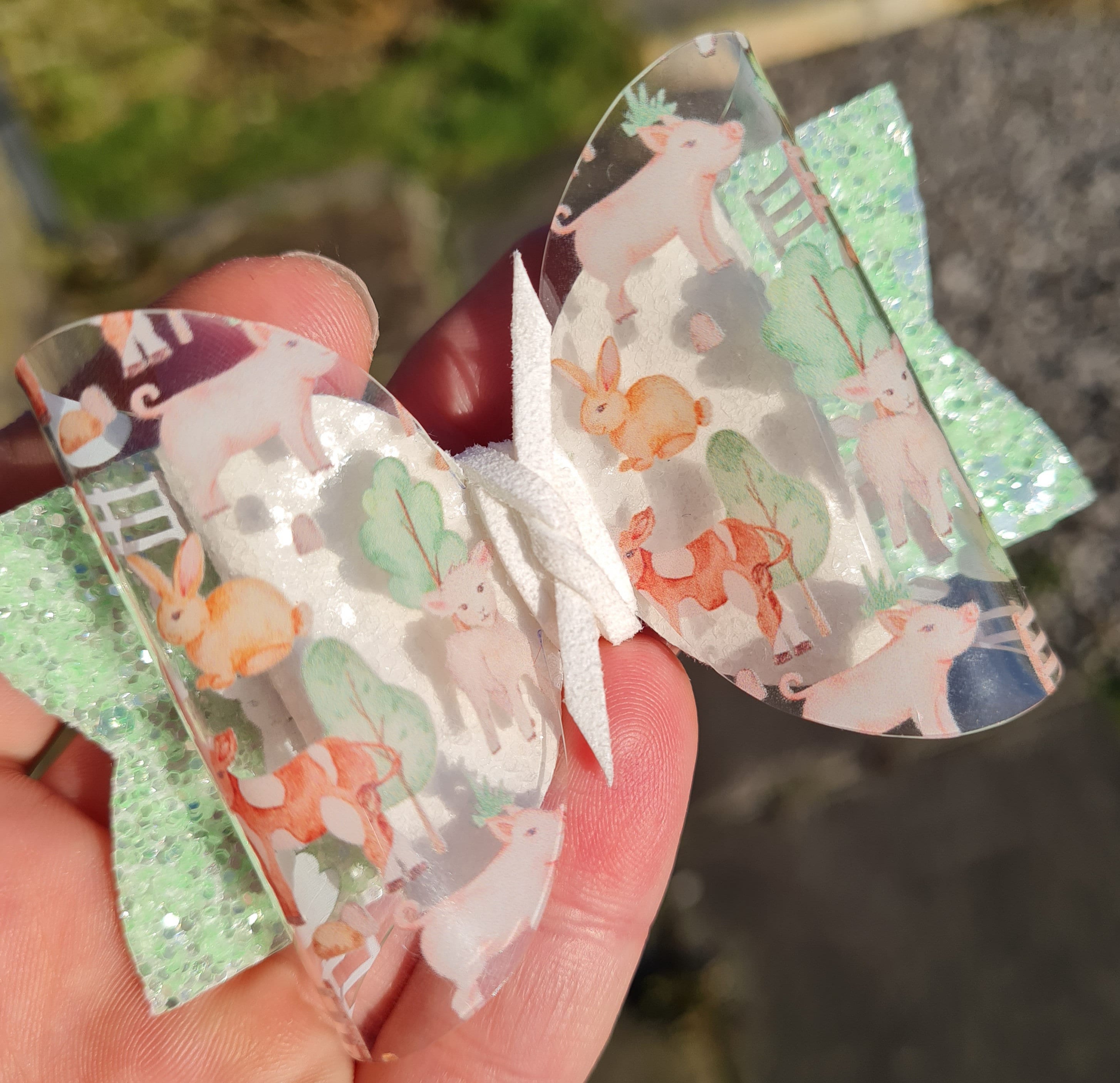 Farm Yard Hair Bow Farm Animals Cute Bow Pig Bow Cow Bow Sheep Bow Farm ...